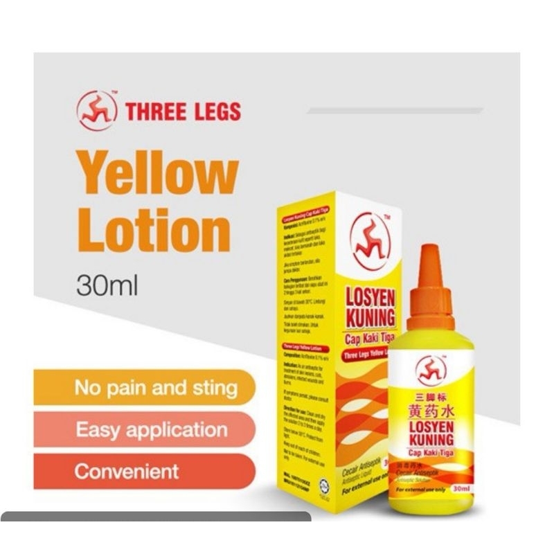 Three Legs Antibacterial Yellow Lotion 60ml / Losyen Kuning Cap Kaki ...