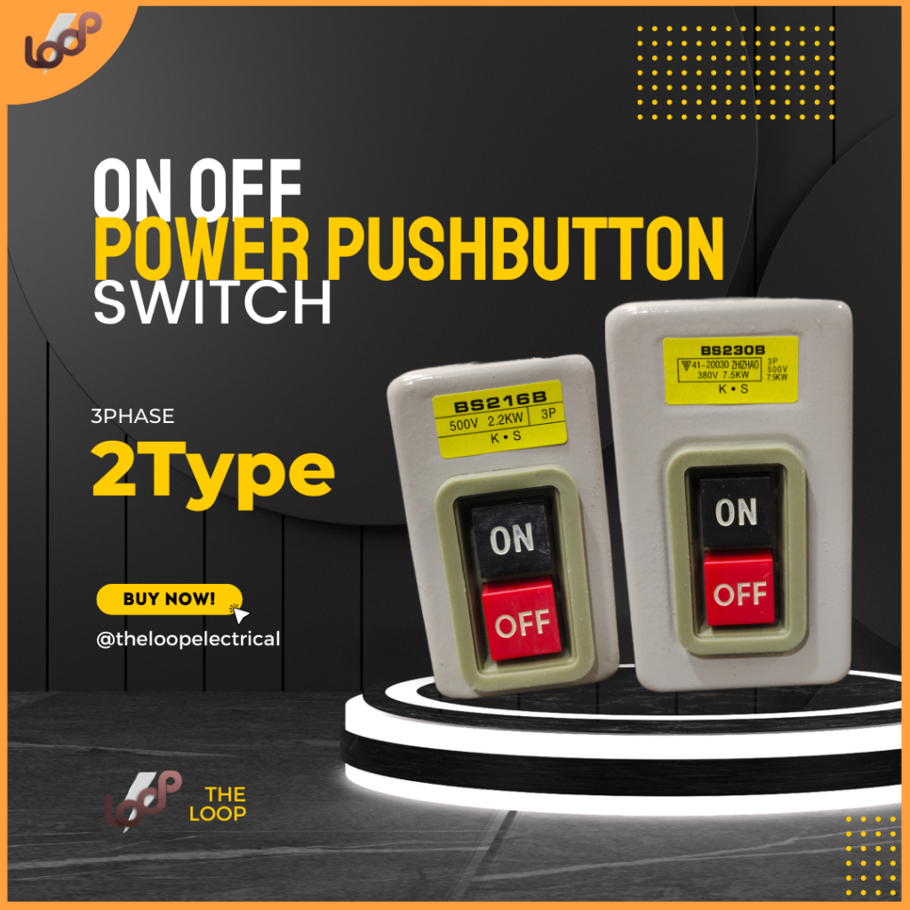 [READY STOCK] METAL CLAD ON / OFF SWITCH BS216B / BS230B POWER PUSH ...