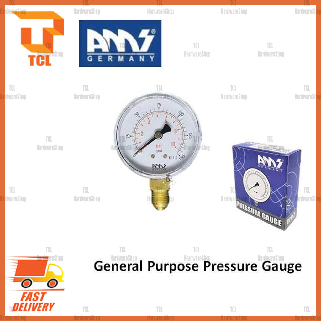 AMS Germany General Purpose Pressure Gauge | Shopee Malaysia
