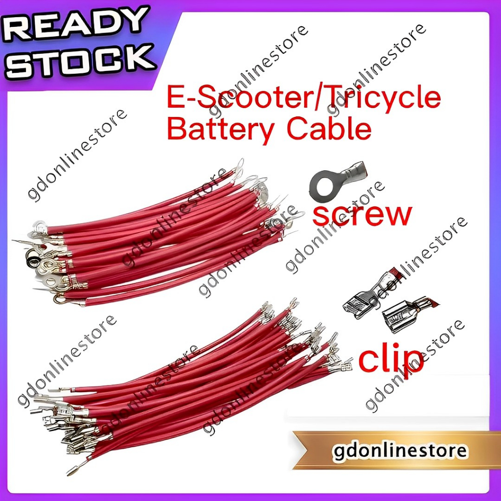 1Pcs Ebike Battery Cable Wayar Battery E-Scooter Tricycle Wire Bateri ...
