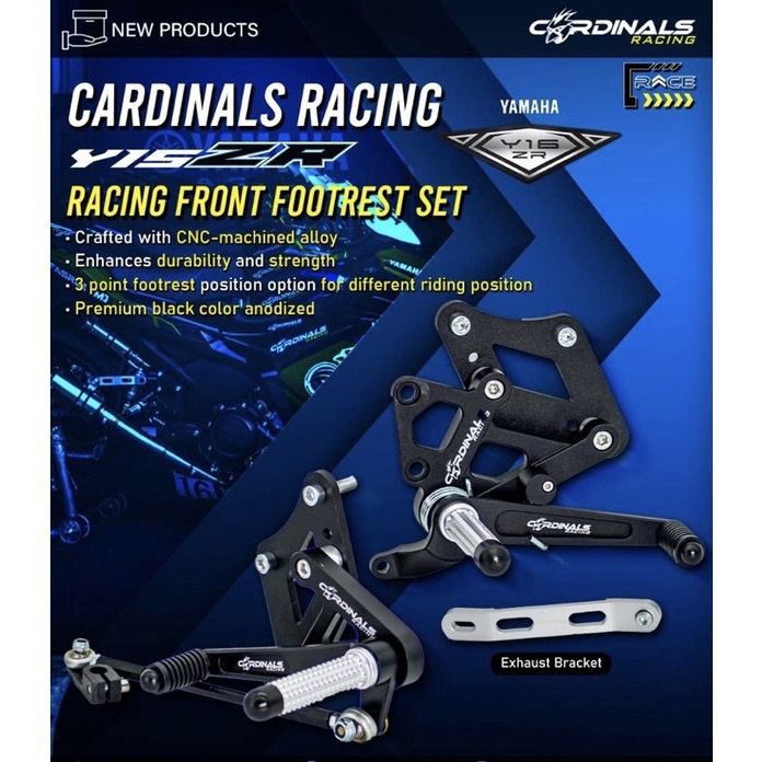 Cardinals Racing Footrest Yamaha Y15 V1 V2 Y16 / R15 V3 V4 R15M / R25 ...