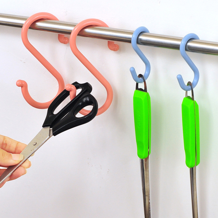 4/8Pcs Plastic S-Hook S Shaped Door Hook Kitchen Hook Bathroom Wardrobe ...