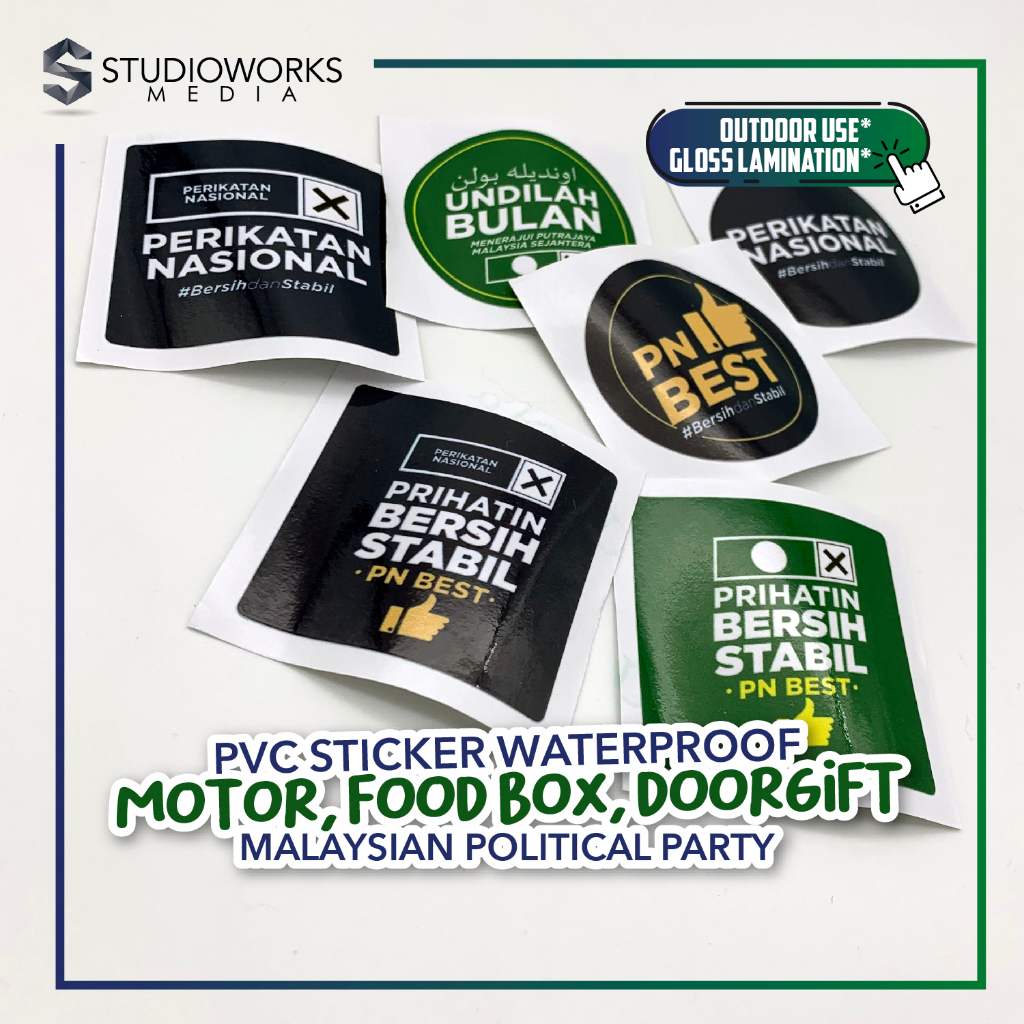 Sticker PVC Waterproof Motor Food boxes Doorgift PN Best PAS Perikatan ...