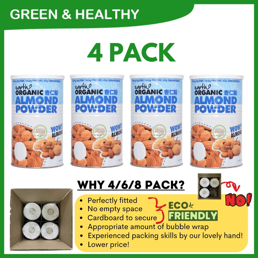 [4 Pack] Earth Living Organic Almond Powder 有机杏仁粉 (500g x 4) | Shopee Malaysia