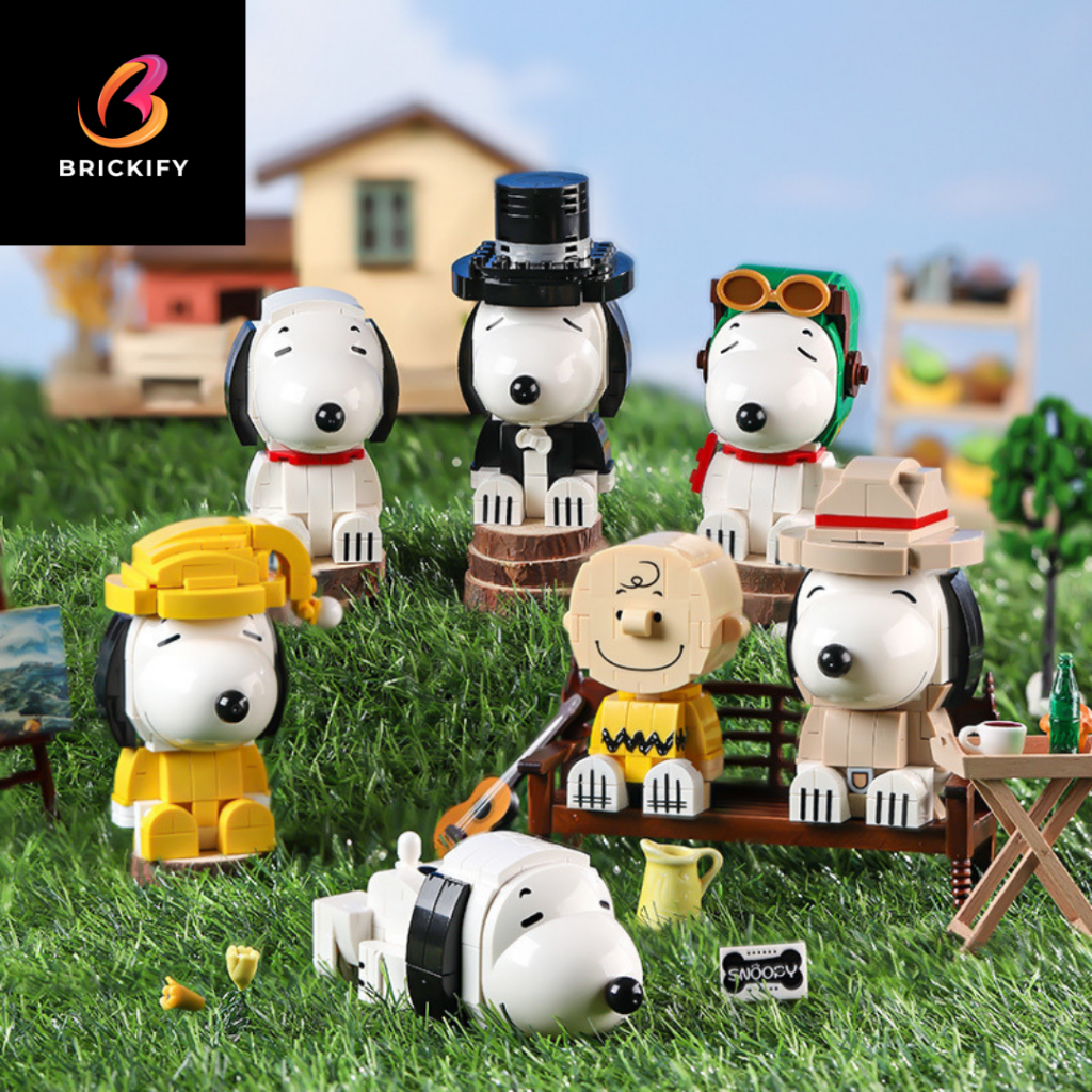 SNOOPY Peanuts Snoopy Series Building Block Gift Decoration Building ...