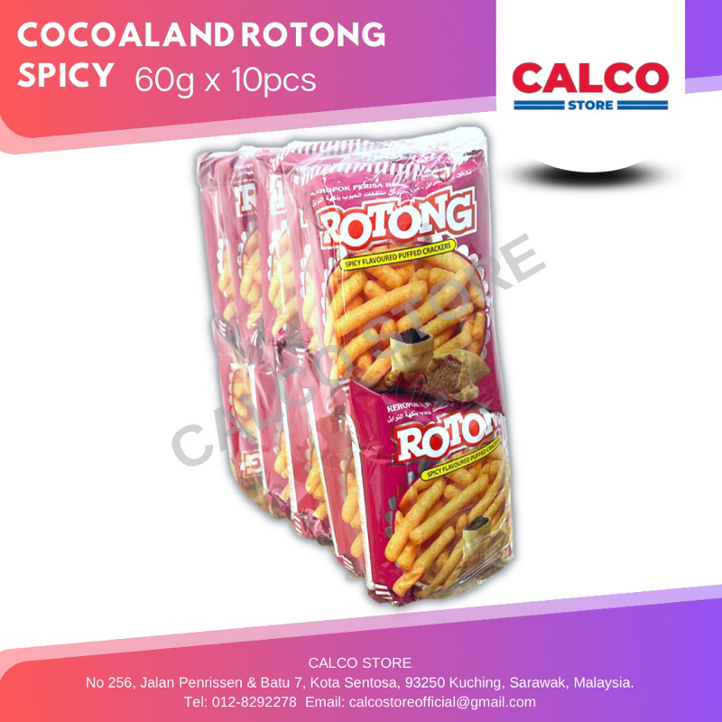 60g x 10’s Cocoaland Rotong Spicy Flavoured Puffed Crackers Snack ...