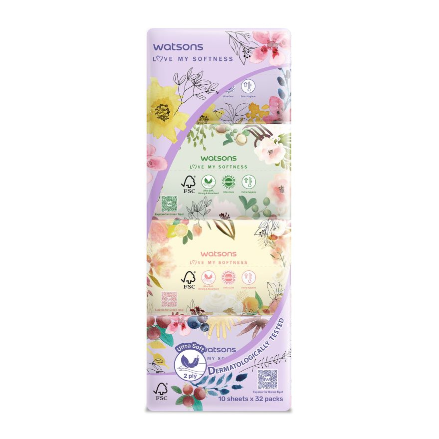 Watsons X-flower Pocket Tissue (2 ply x 10s x 32 packs) | Shopee Malaysia