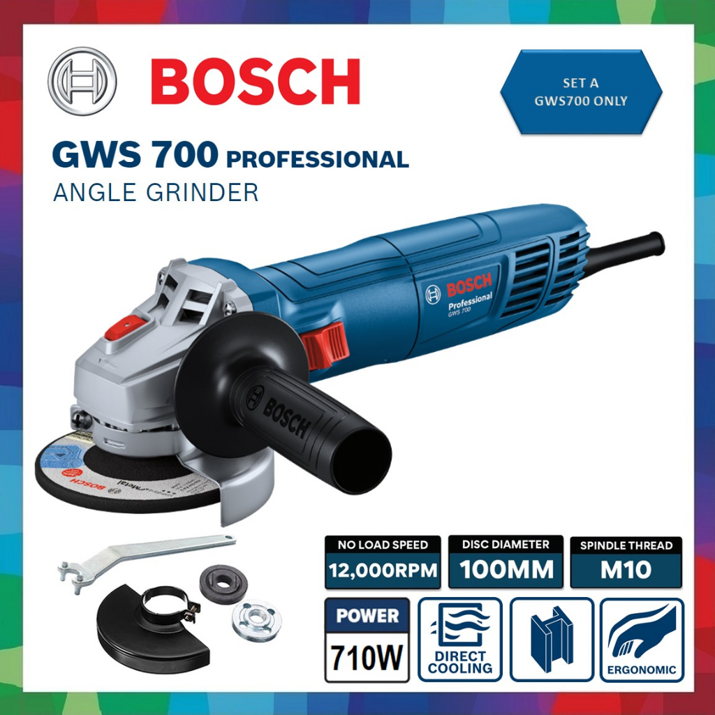 BOSCH 4" Angle Grinder GWS700 NEW 2023 Model Replace GWS060 / Mesin ...