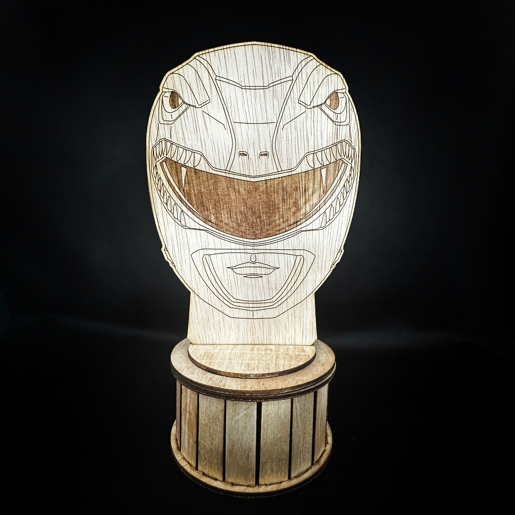 Red Power Ranger Head Original Premium Wood Laser Engrave Deco Craft ...
