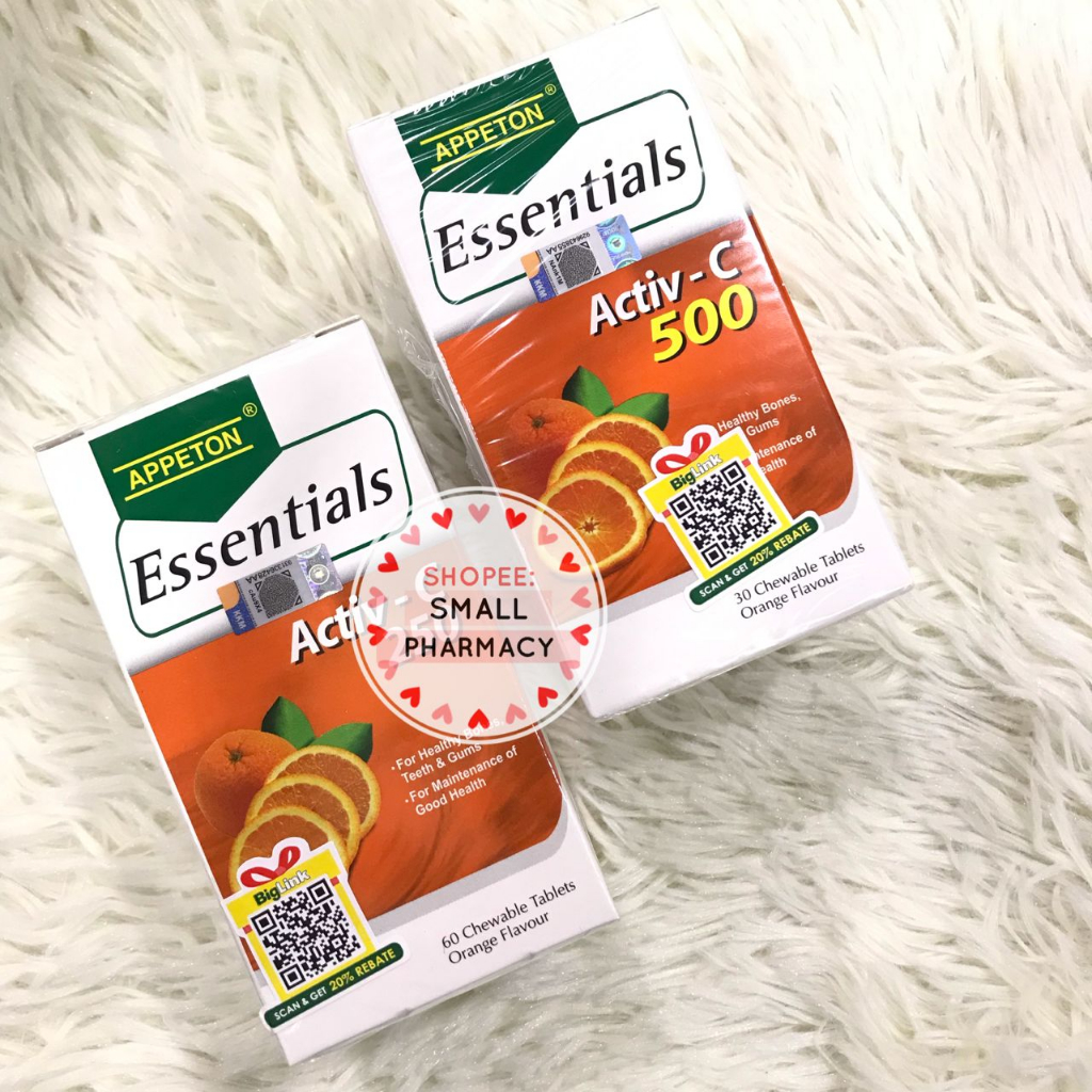 FRAGILE Appeton Essentials Activ - C Vitamin C 250mg 60s / 500mg 30s ...