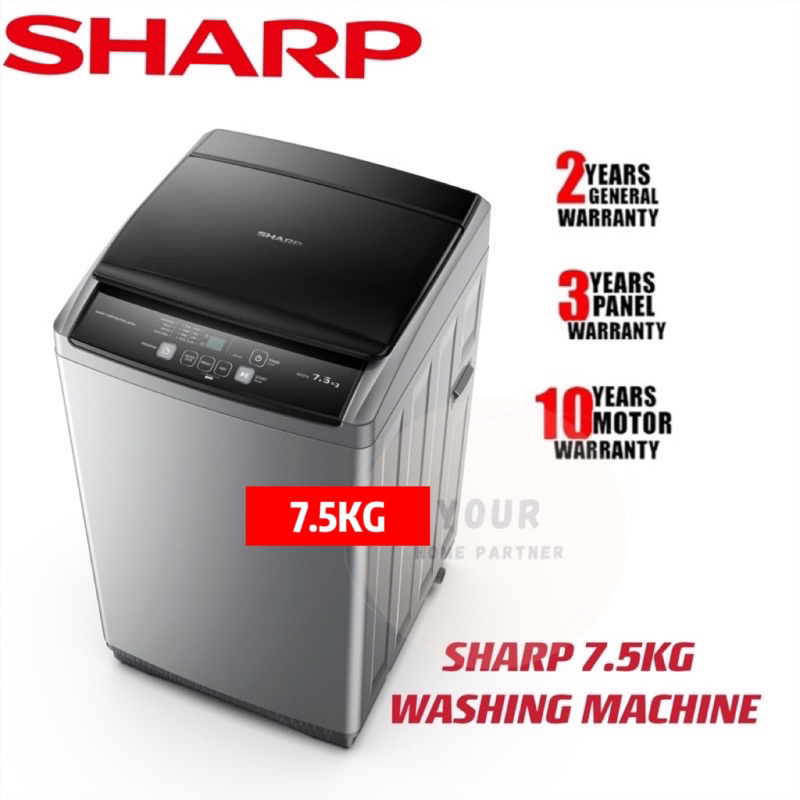 Sharp 7.5KG Fully Auto Washing Machine ES721X 7.5KG /8.5KG ESX821 ...