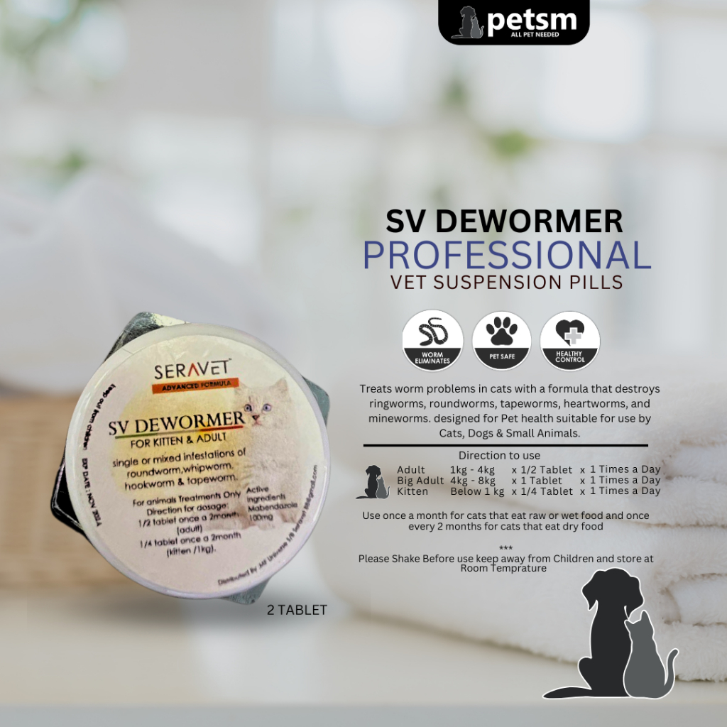 UBAT CACING KUCING - PET WORMNIL x 2Biji (4 Ekor Adult @ 8 Ekor Kitten ...