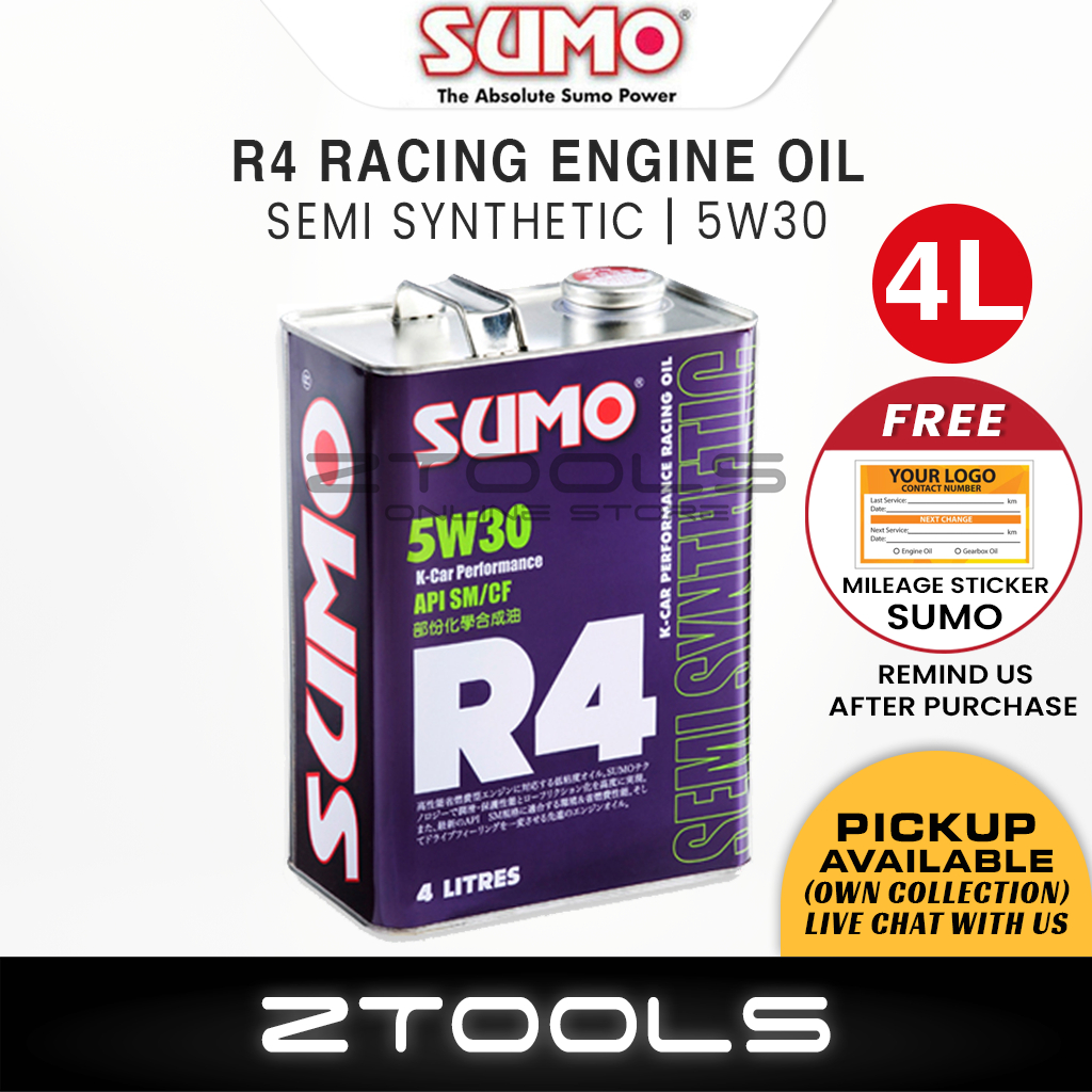 SUMO R4 5W30 Semi Synthetic Engine Oil | 4L K-CAR Performance Racing ...