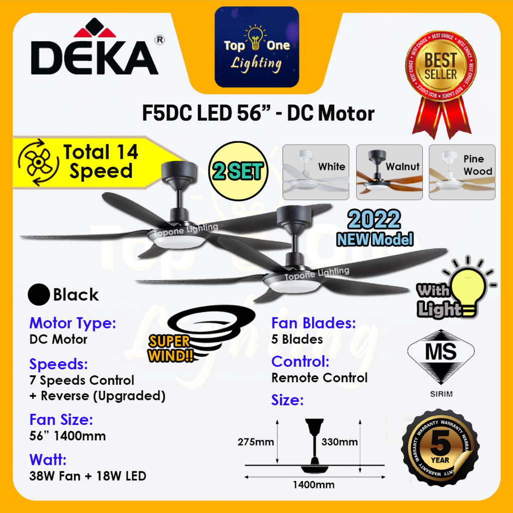 Deka Kronos Ceiling Fan (46/56 Inch) DC Motor 14-Speed (7-Foward+7 ...