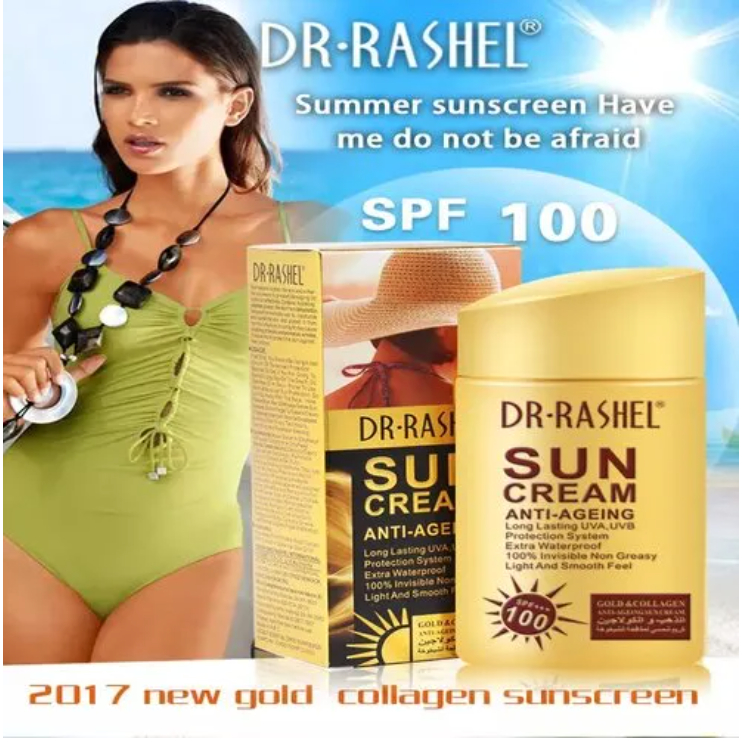 DR.RASHEL Sun Cream SPF 100 Anti-Aging Moisturizer UV Protector Waterproof Sunscreen | Shopee ...