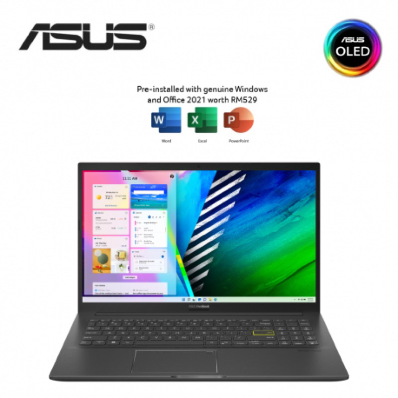 Asus VivoBook 15 OLED K513E-AL13564WS 15.6'' FHD Laptop Indie Black ...