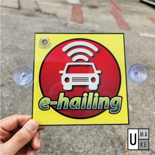 [1 set = 2 pcs] Acrylic E-hailing Sign with suction cup JPJ Standard ...