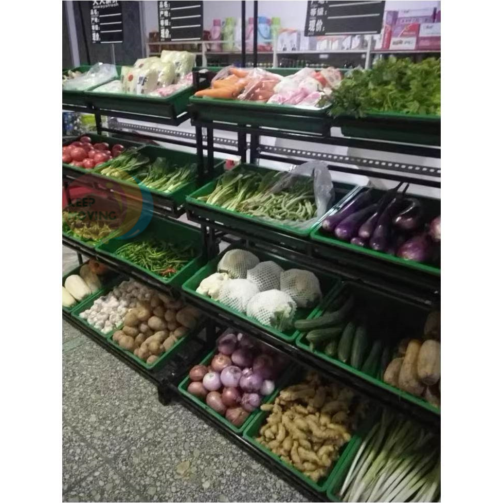 Vegetables Fruits Basket Display Rack Multi Function Storage Rack Rak ...