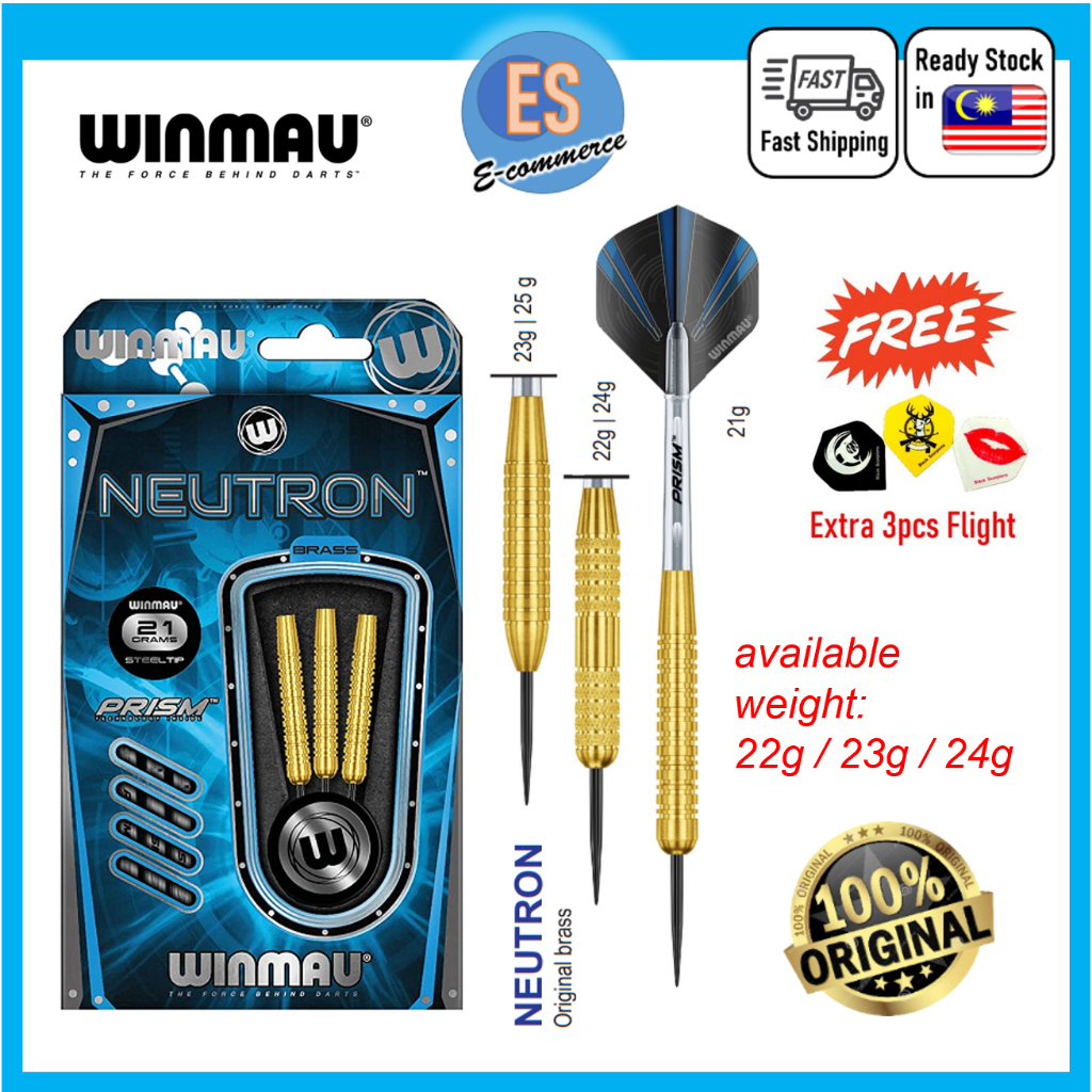 [Ready Stock] WINMAU NEUTRON STEEL TIP DART SET (FREE Extra 3pcs Flight ...