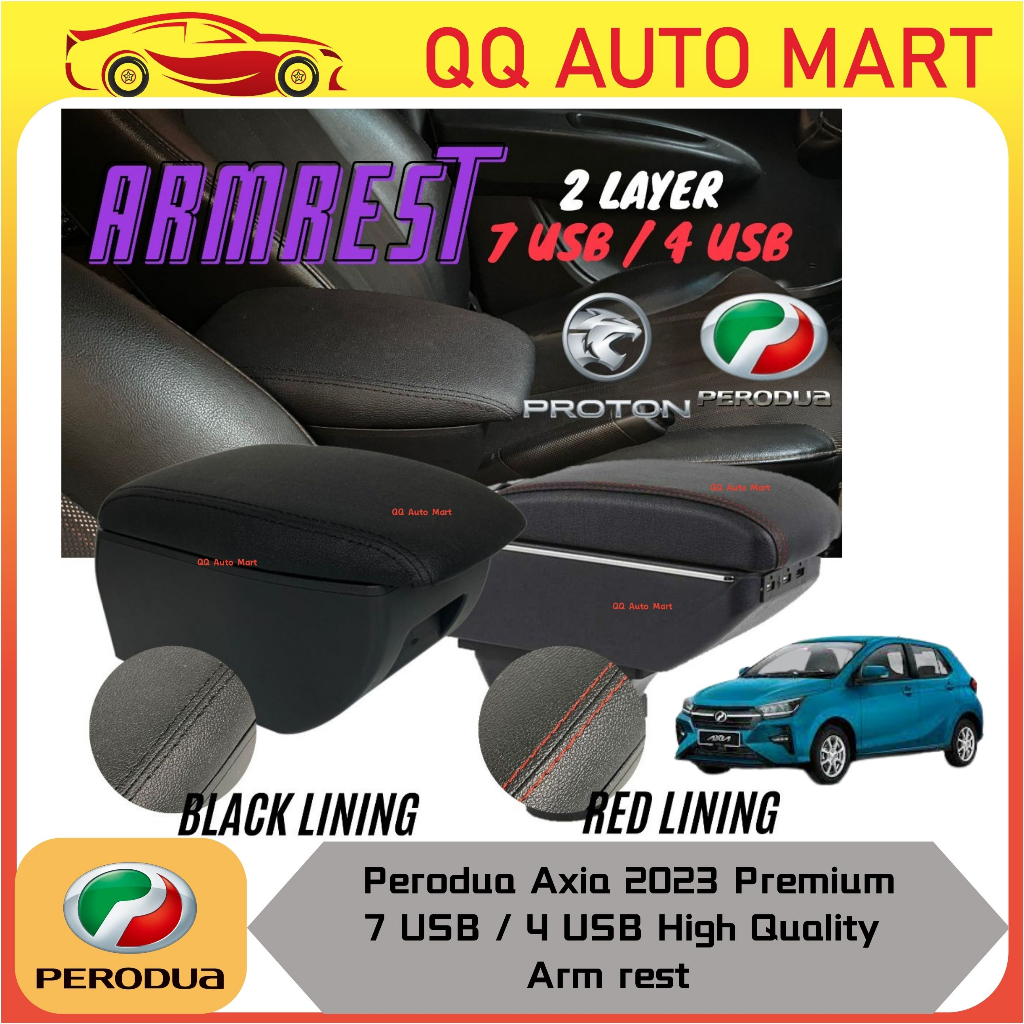 Perodua Axia X/SE/AV 2023 Premium 7 USB / 4 USB High Quality Arm rest ...
