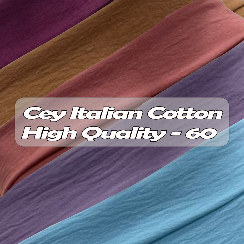 Cey Italian Cotton Bidang 60” Inch (Hi-Quality) Ironless Kain Pasang ...