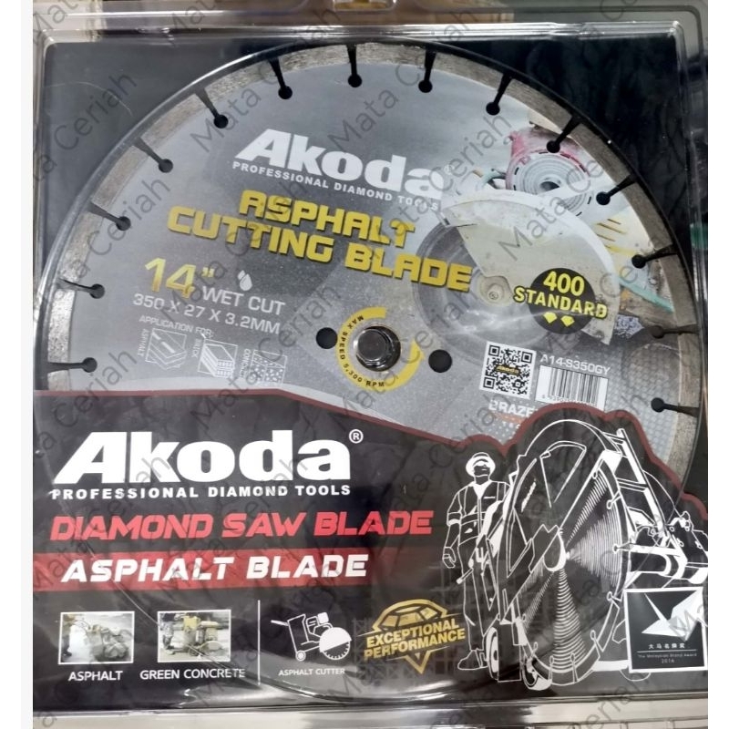 Akoda 14" Asphalt Cutting Blade Diamond Cutting Disc 400 Standard ...