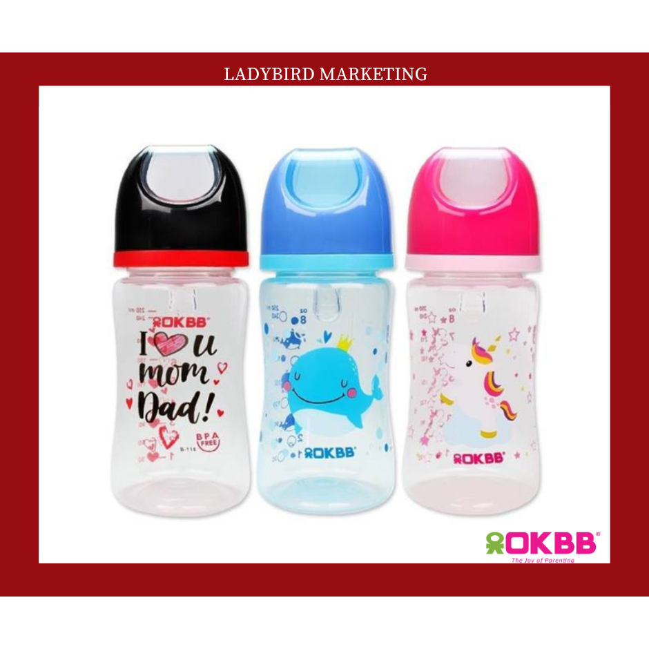 OKBB 】 8oz Wide Neck Feeding Bottle B-118 botol susu | Shopee Malaysia