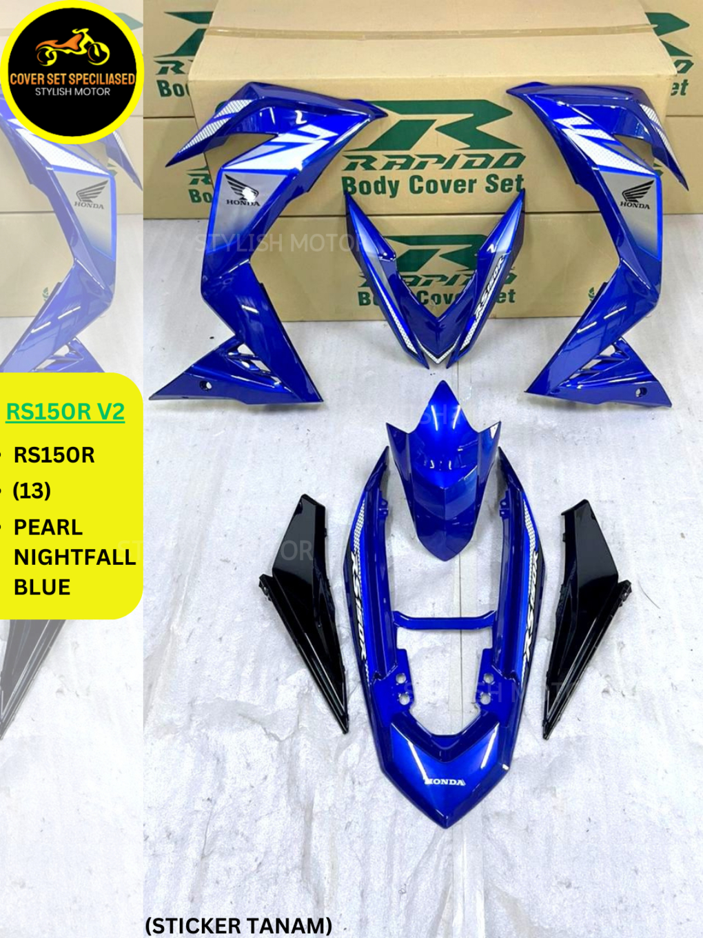 (STICKER TANAM/AIRBRUSH) RAPIDO COVER SET HONDA RS150 RS150R V2/V3 (13 ...