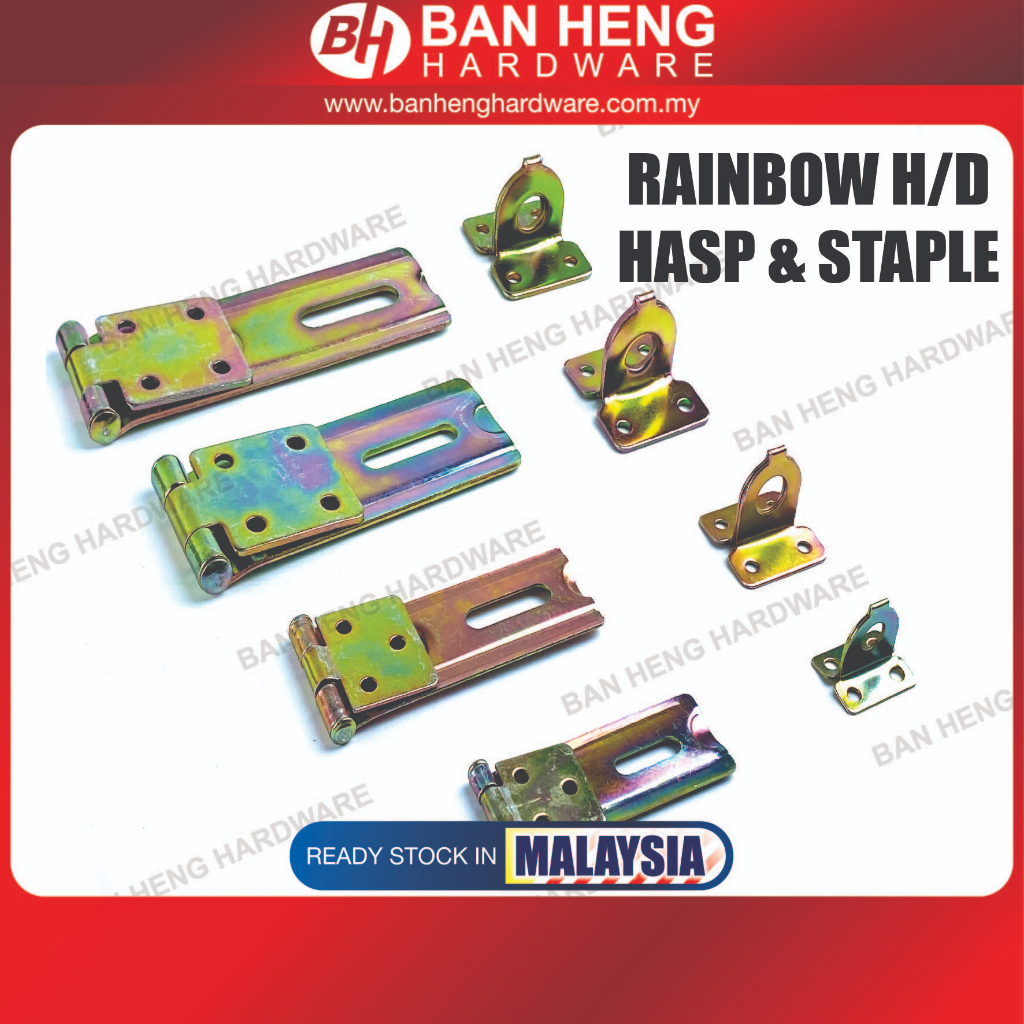 RAINBOW COLOUR HASP AND STAPLE / DOOR LOCK / DOOR LATCH / ENGSEL PINTU ...