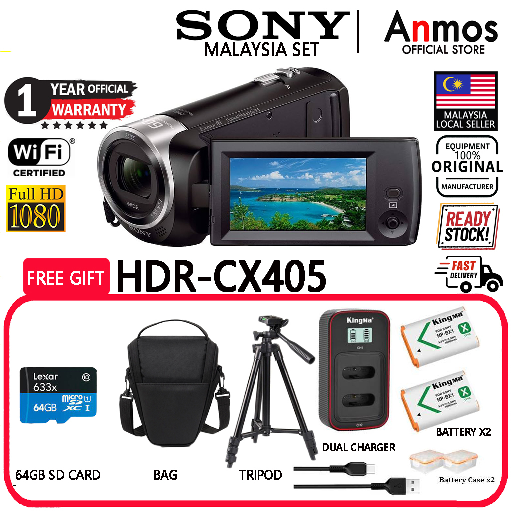 Sony HDR-CX405 CX405 HD Handycam VIDEOCAM CAMCORDER 60XZOOM- Sony Malaysia Warranty(1 YEAR 3 ...
