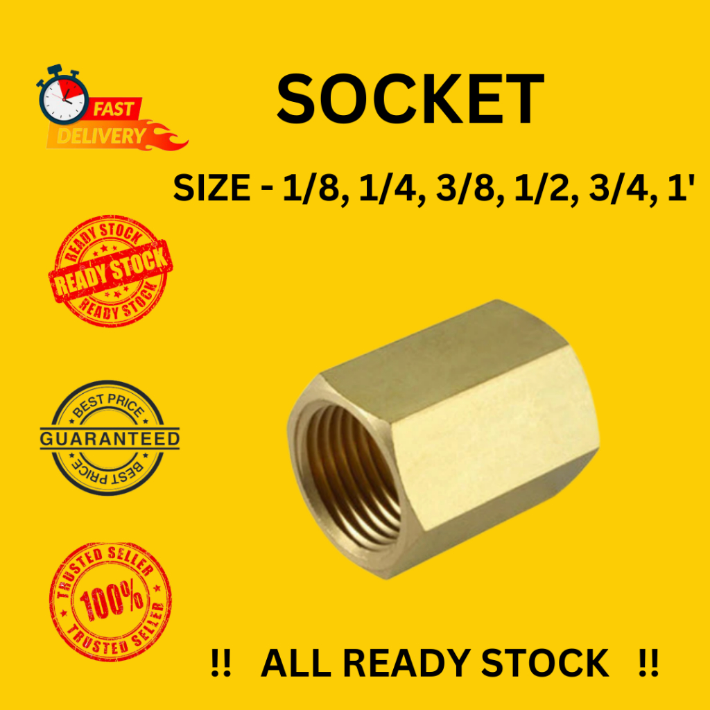 100 %Original QUALITY Brass Socket Female Threaded Fitting Female BSPT ...