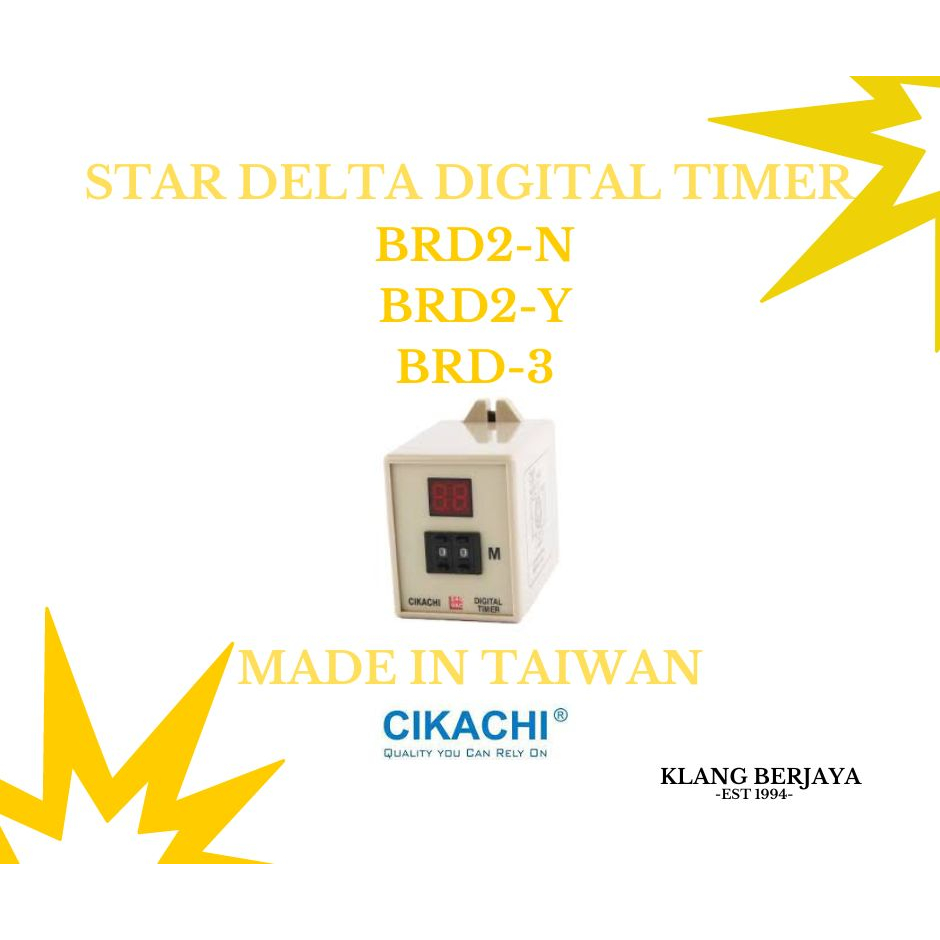 CIKACHI STAR DELTA DIGITAL TIMER MADE IN TAIWAN BRD2-N / BRD2-Y / BRD-3 | Shopee Malaysia