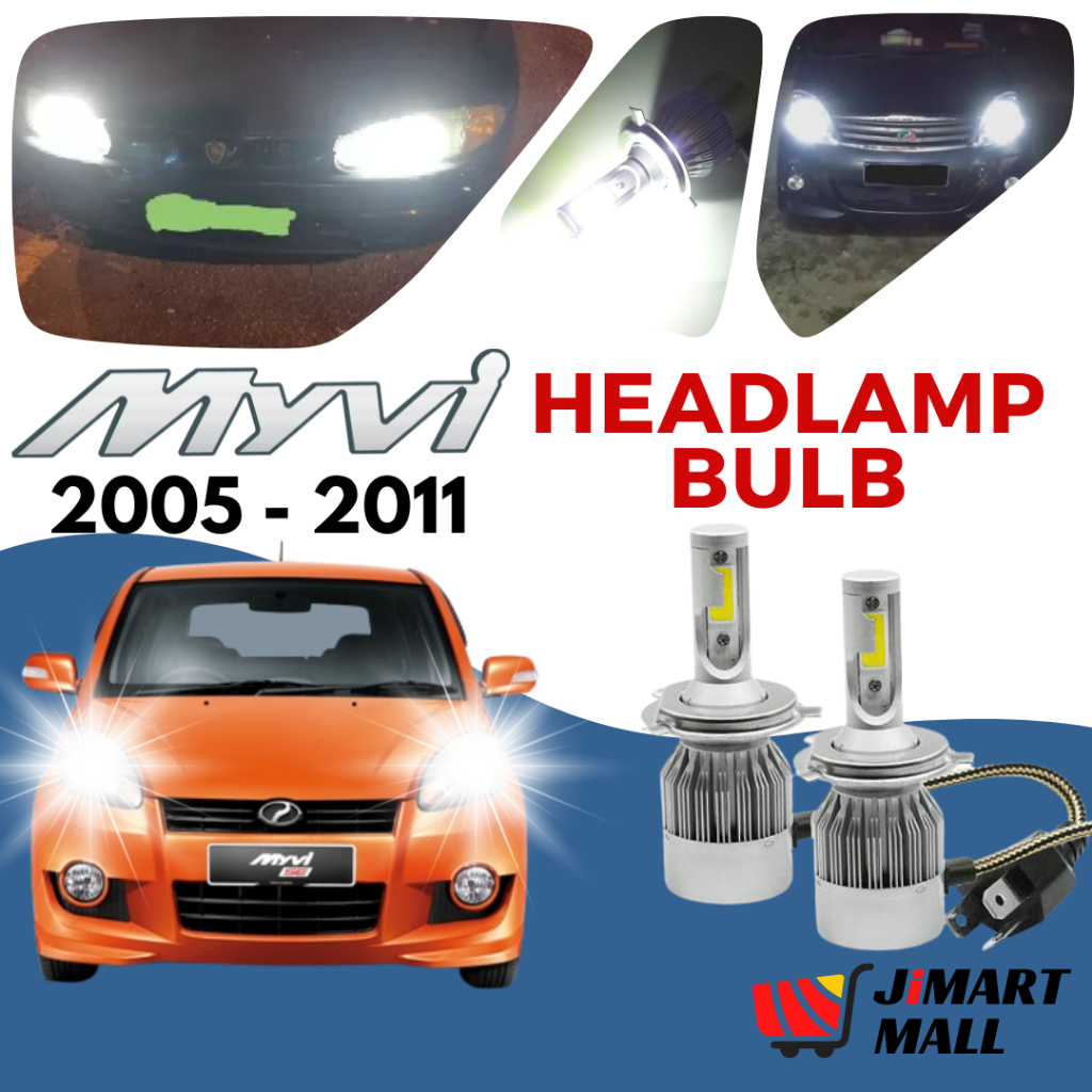 PERODUA MYVI HEADLAMP LED BULB 6000K White Car Head Light Lamp ...