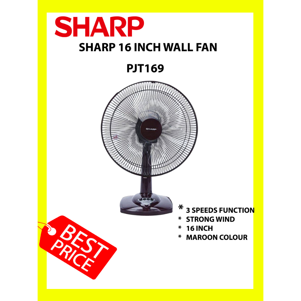 SHARP PJT169 16 INCH TABLE FAN MAROON COLOUR | Shopee Malaysia