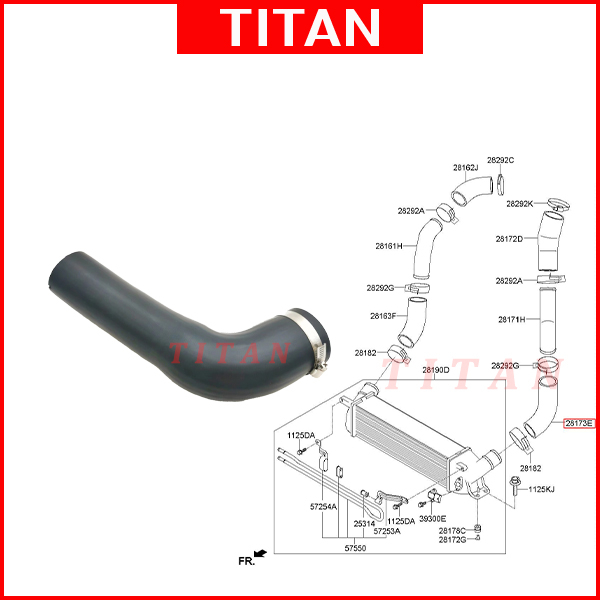 (1pc) Intercooler Hose 28173-4a710 Hyundai Starex Royale [2012~2021 ...