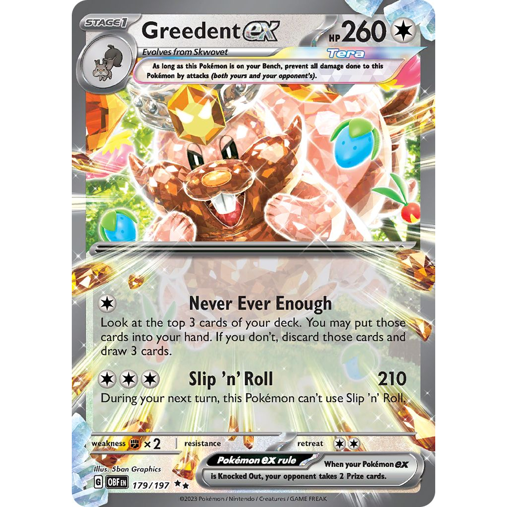 Greedent ex / 179/197 / Ultra Rare / Scarlet & Violet Obsidian Flames ...