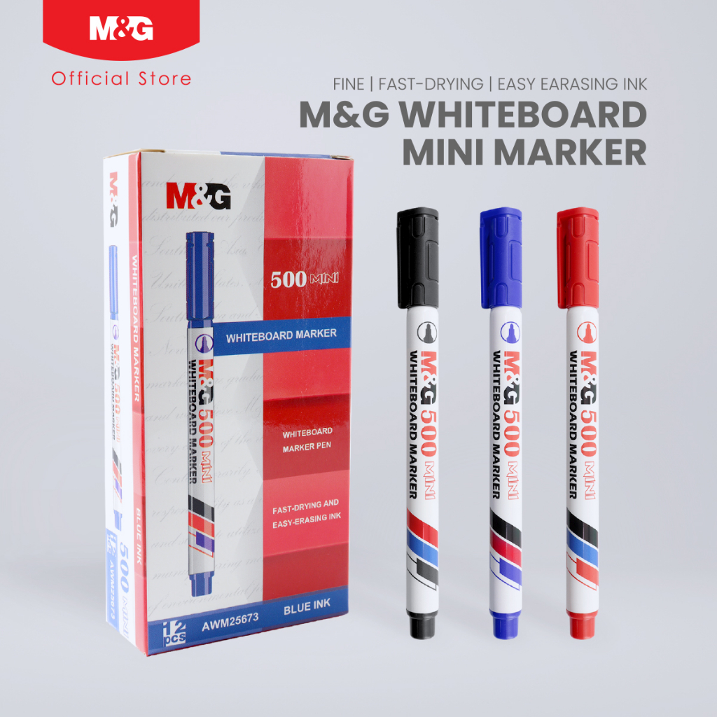 Pen Marker Putih M&G 500 Tip Halus–Sesuai untuk Papan Putih, Cepat ...
