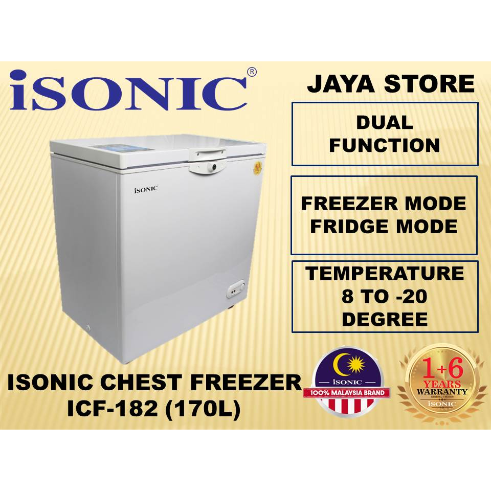 Isonic Dual Function Chest Freezer (170L) ICF-182 (FREEZER MODE ...