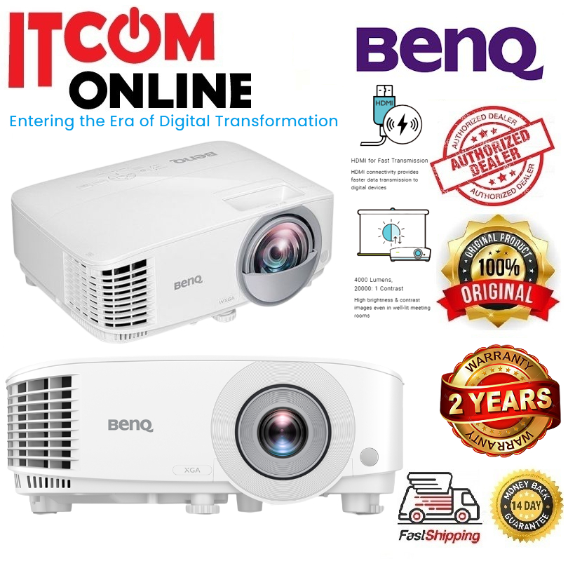 BENQ DLP WXGA (1280X800 & 1024X768) 3400/4000 LUMENS SHORT THROW (VGA ...
