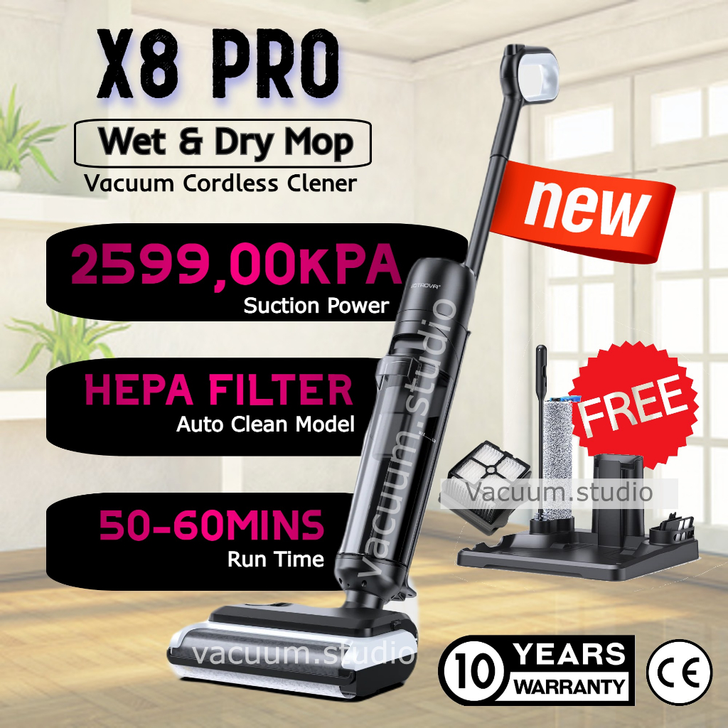🔥PROMOTION🔥X8 Pro HEPA FILTER Smart Cordless Wet & Dry Vacuum Cleaner ...