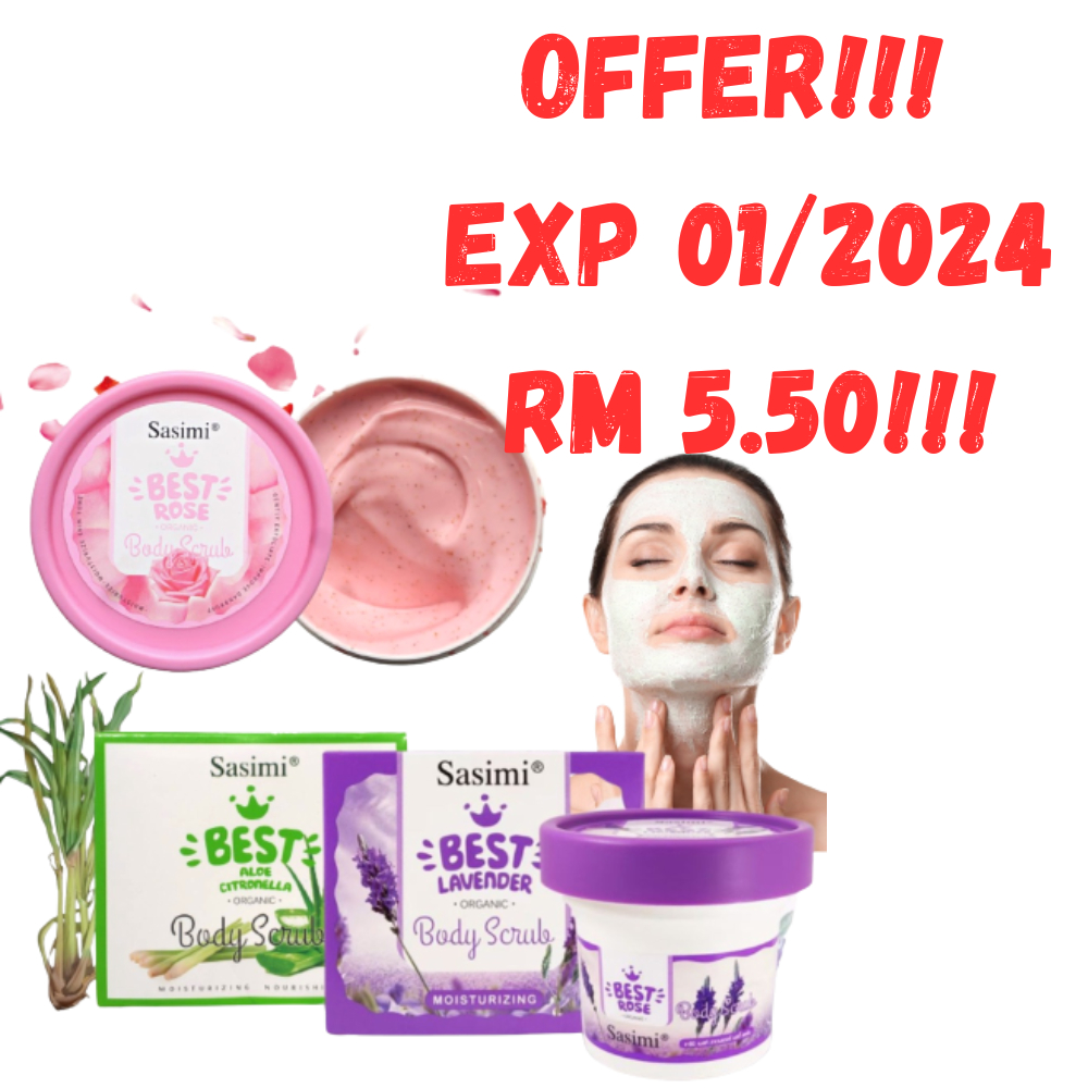 OFFER!!!ORGANIC MOISTURIZER SASIMI BODY SCRUB PEMBERSIH DAKI 200ML ...