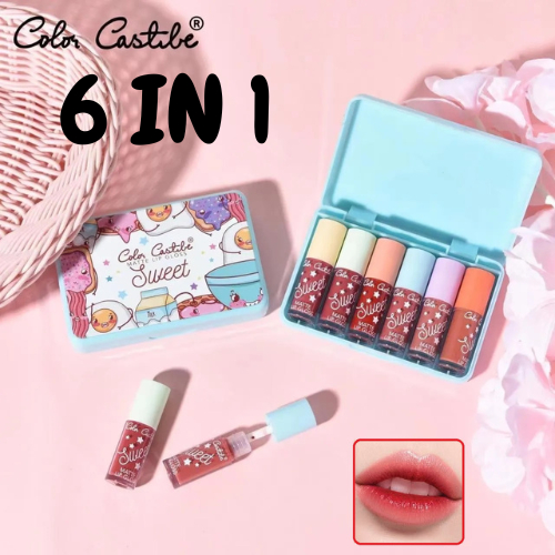 6 in 1 Color Castle Sweet Matte Lip Gloss Lip Tint For Lips Cheek ...