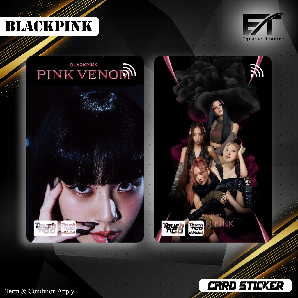 BLACK PINK (SERIES 3) - Touch n Go Card Sticker Cover (Waterproof, High ...