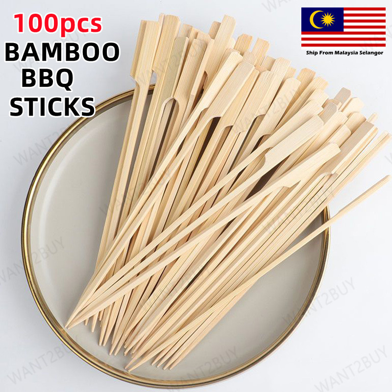 100pcs Teppo Gushi Bamboo Stick Skewer Oden Burger Satay BBQ Fruit ...