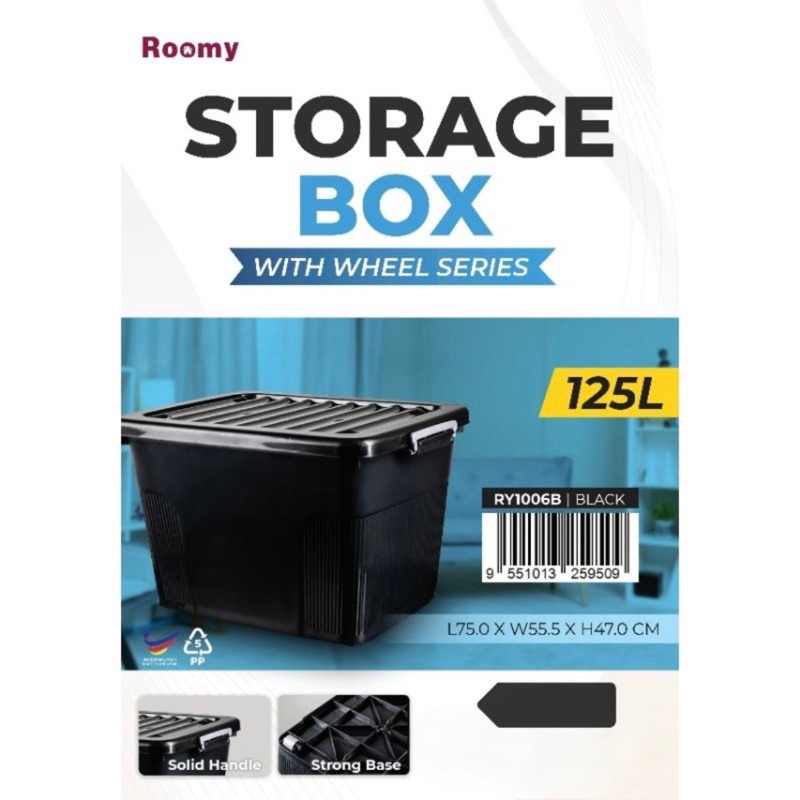 ROOMY 85/125L STORAGE BOX WITH WHEELS | KOTAK SIMPANAN RODA | STORAGE ...