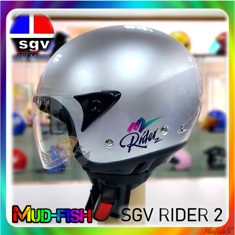 TOPI KELEDAR SGV RIDER 2 NEW HELMET (SILVER) | Shopee Malaysia