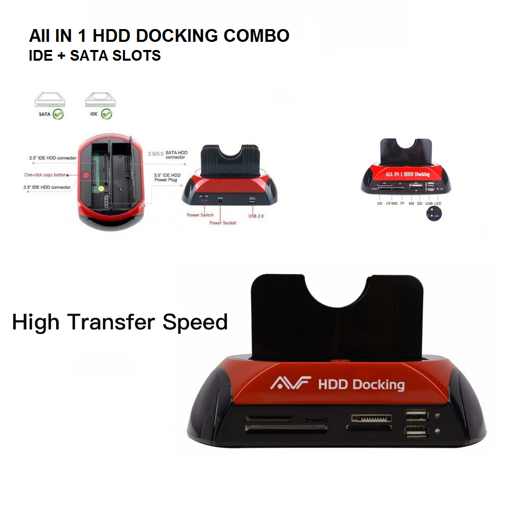 2.5"/3.5" Dual SATA IDE HDD Docking Station Hard Disk Drive Docking USB ...