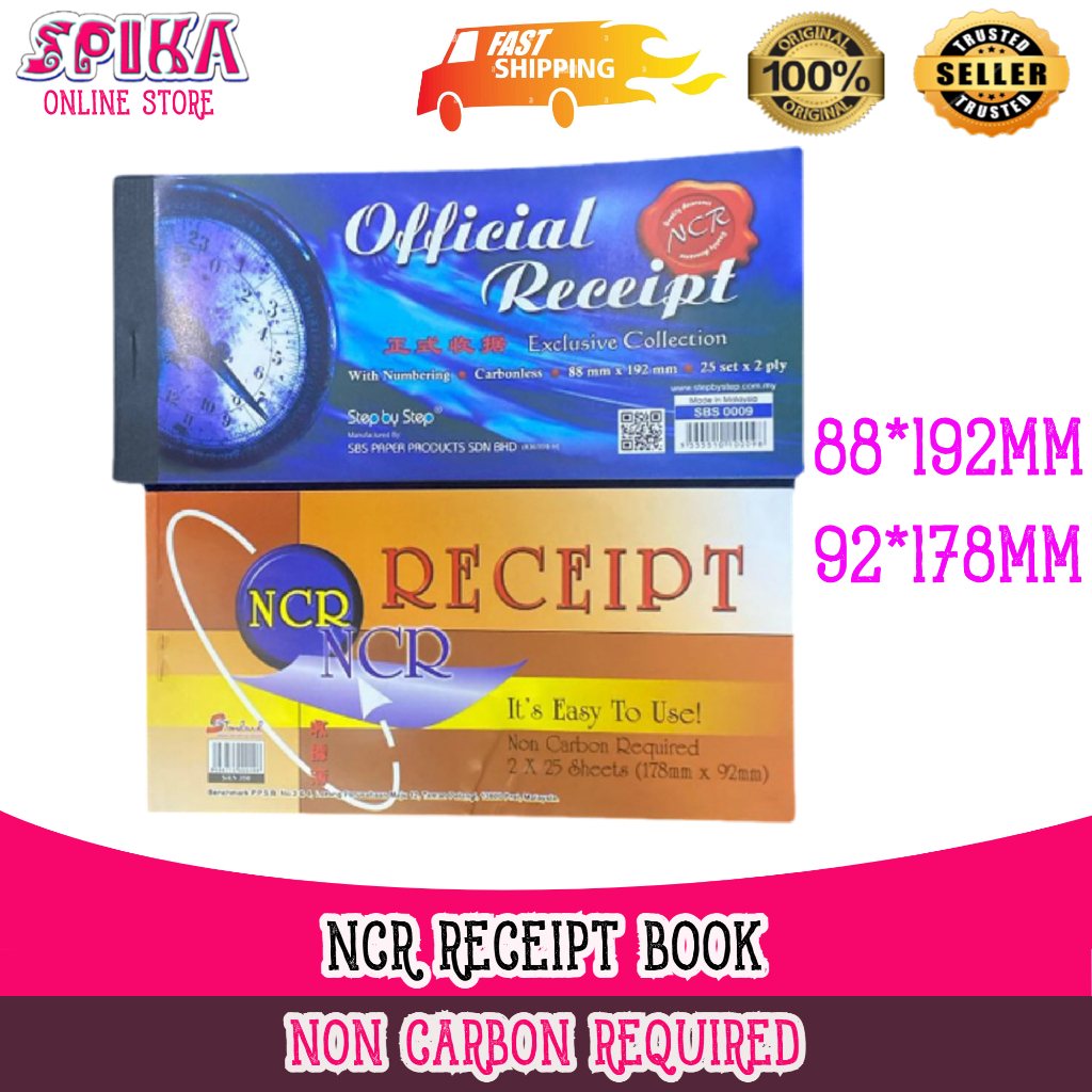 NCR OFFICIAL RECEIPT BOOK 2*25 SHEETS | Shopee Malaysia