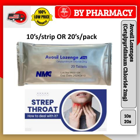 AVOSIL SORE THROAT LOZENGES Cetylpyridinium Chloride 2mg10s/20s [E ...