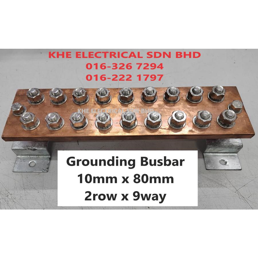 Grounding Busbar 10mm x 80mm- 2row X 9way(600-800amp) | Shopee Malaysia